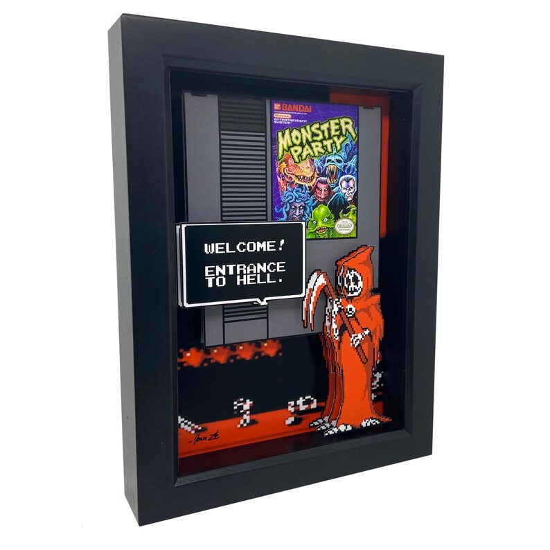 Nintendo Monster Party 3D Art Grim Reaper Print Horror Art | Etsy