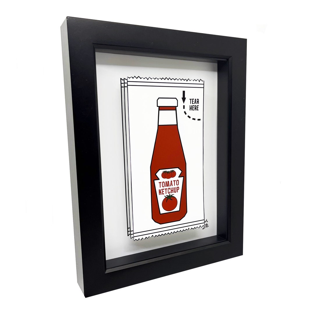 Ketchup Gifts Food Art 3D Art Funny Kitchen Art Kitchen Print Kitchen ...