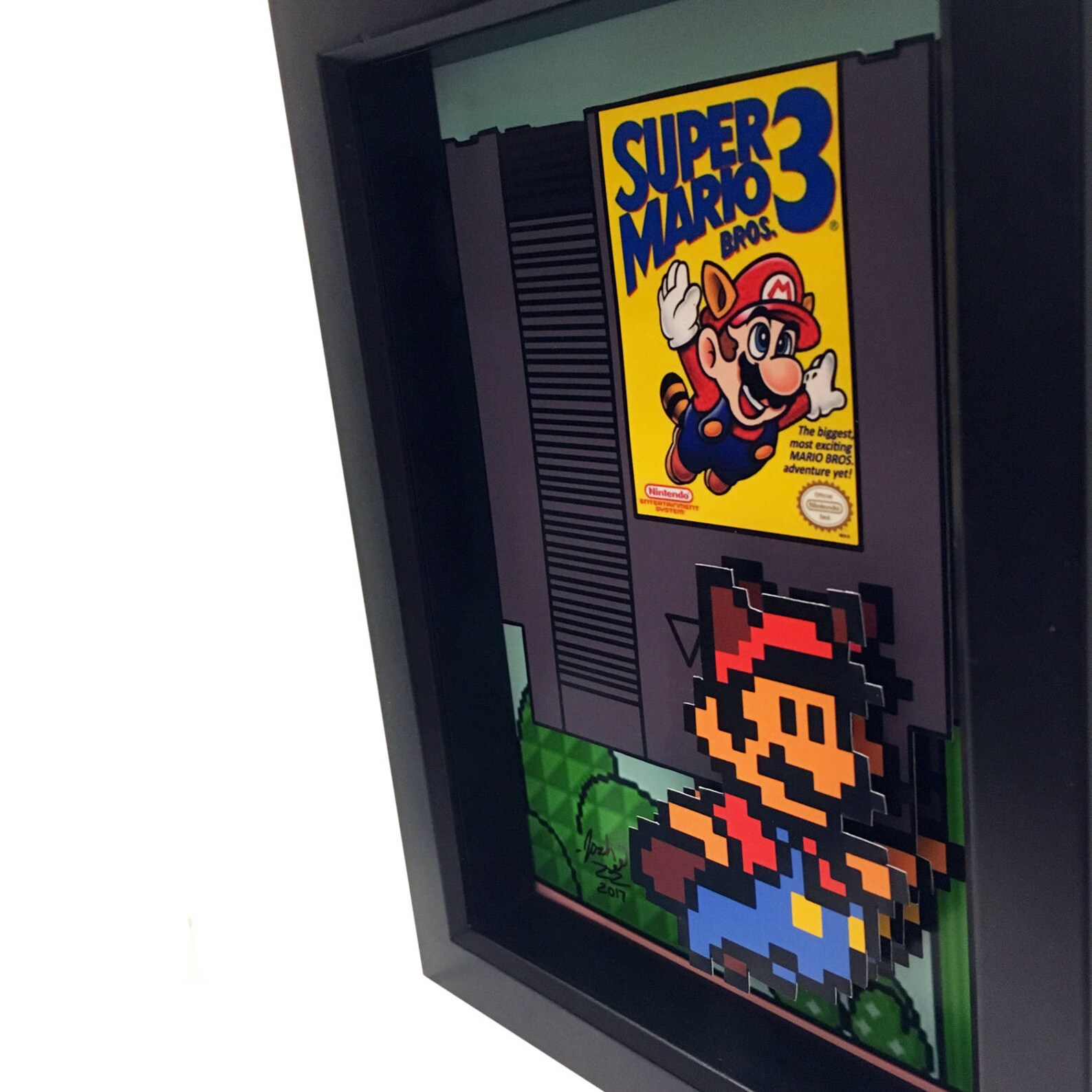 Super Mario Bros 3 Nintendo 8 Bit 3D Art Raccoon Mario Print Video Game ...
