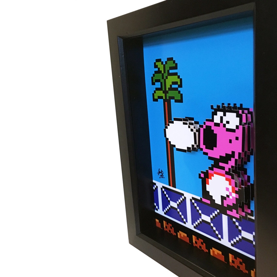 8 Bit Art Super Mario Bros 2 Art Video Game Decor 3D Art Birdo | Etsy