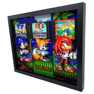 Sonic the Hedgehog Pixel Art: Sega Genesis 3D Shadow Box (11x14) - Etsy