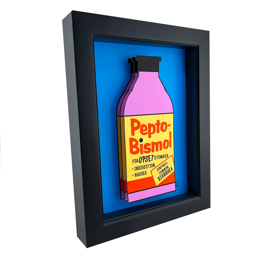 Vintage Pepto Bismol 3D Art: Funny Bathroom Medicine Print - Etsy