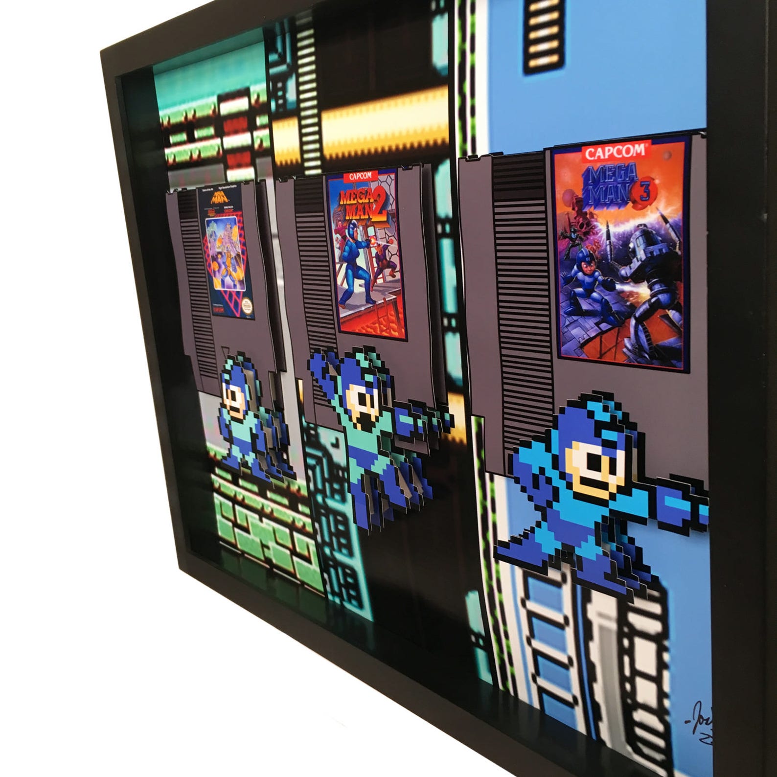 Mega Man Nintendo 8 Bit Art Mega Man Print 3D Art Nintendo | Etsy
