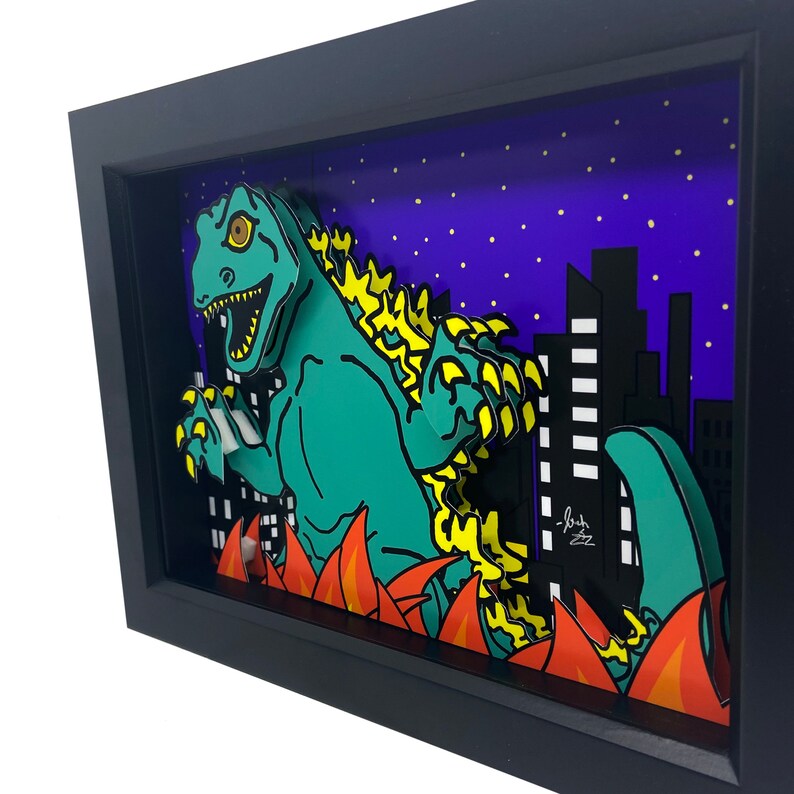 Godzilla Art Print Godzilla Artwork 3D Art Horror Print - Etsy