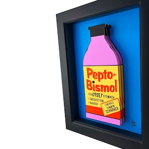 Vintage Pepto Bismol 3D Art: Funny Bathroom Medicine Print - Etsy