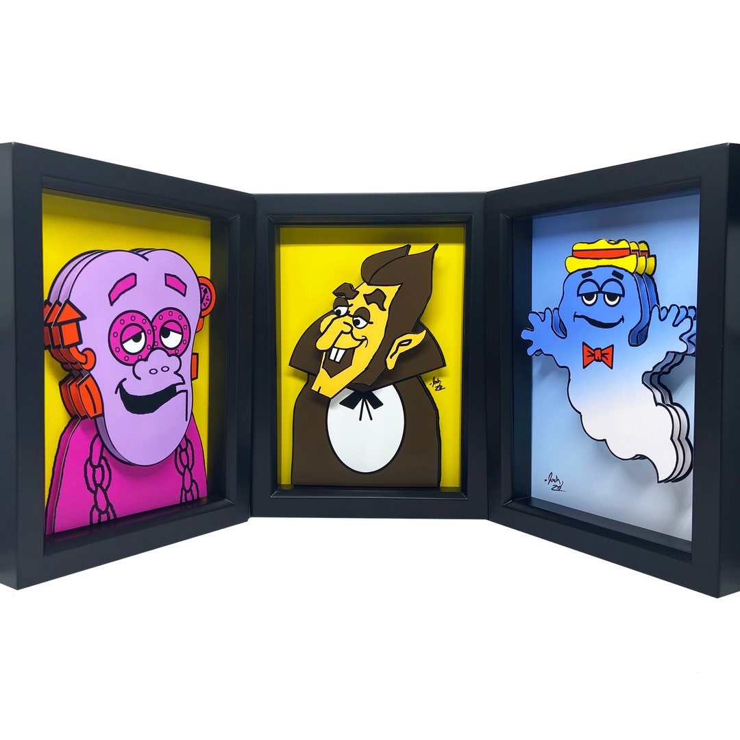 Boo Berry Count Chocula Frankenberry Cereal Mascot Art 3D Art - Etsy Italia
