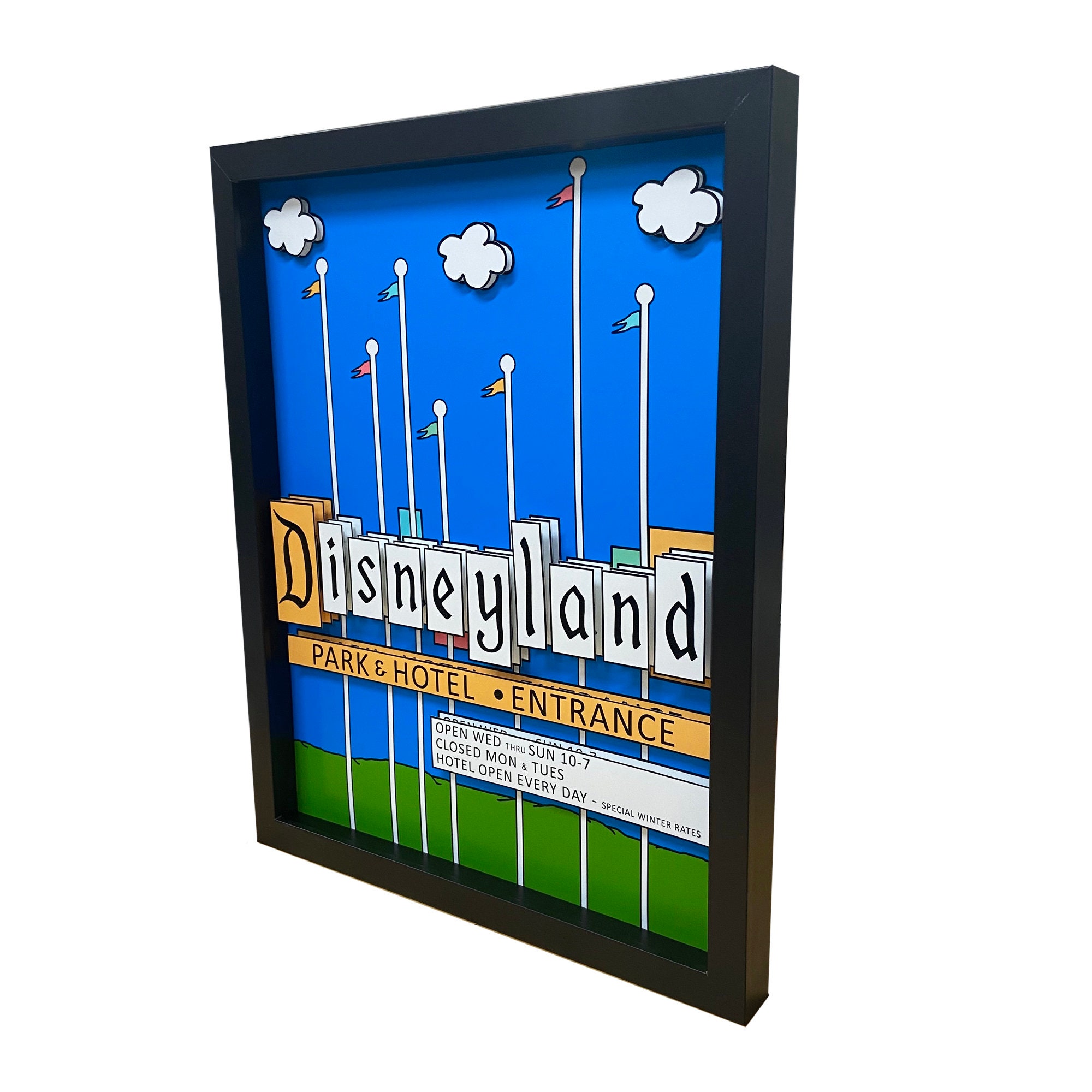 Disneyland Sign 3D Art: Framed Googie Decor (11x14") - Etsy