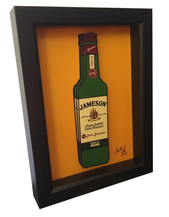 Jameson Bottle Print 3D Art Jameson Irish Wiskey Bottle Art | Etsy