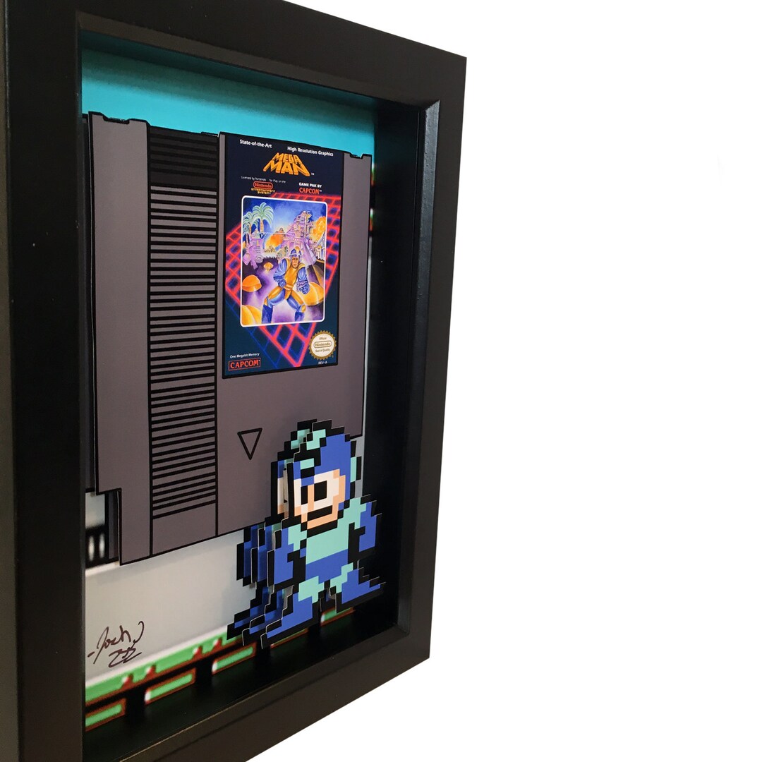 Mega Man Shadow Box Video Game Decor Video Game Art Video Game Wall Art ...
