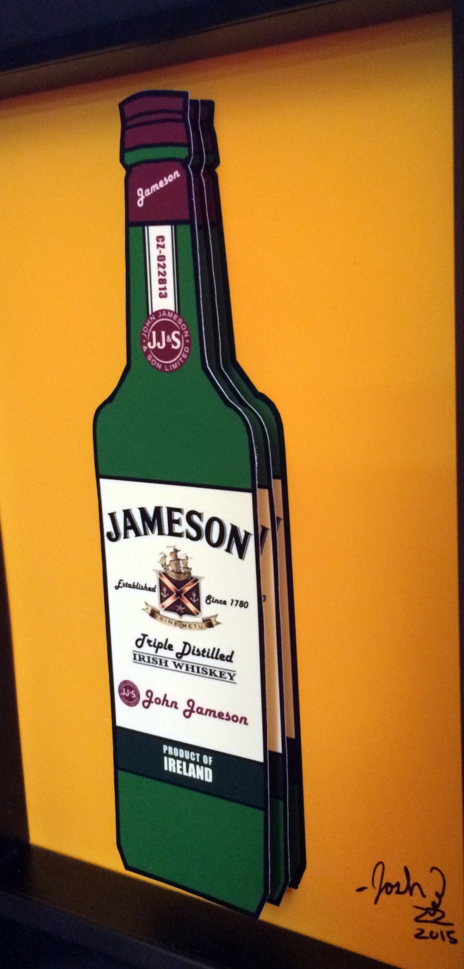 Jameson Bottle Print 3D Art Jameson Irish Wiskey Bottle Art - Etsy UK