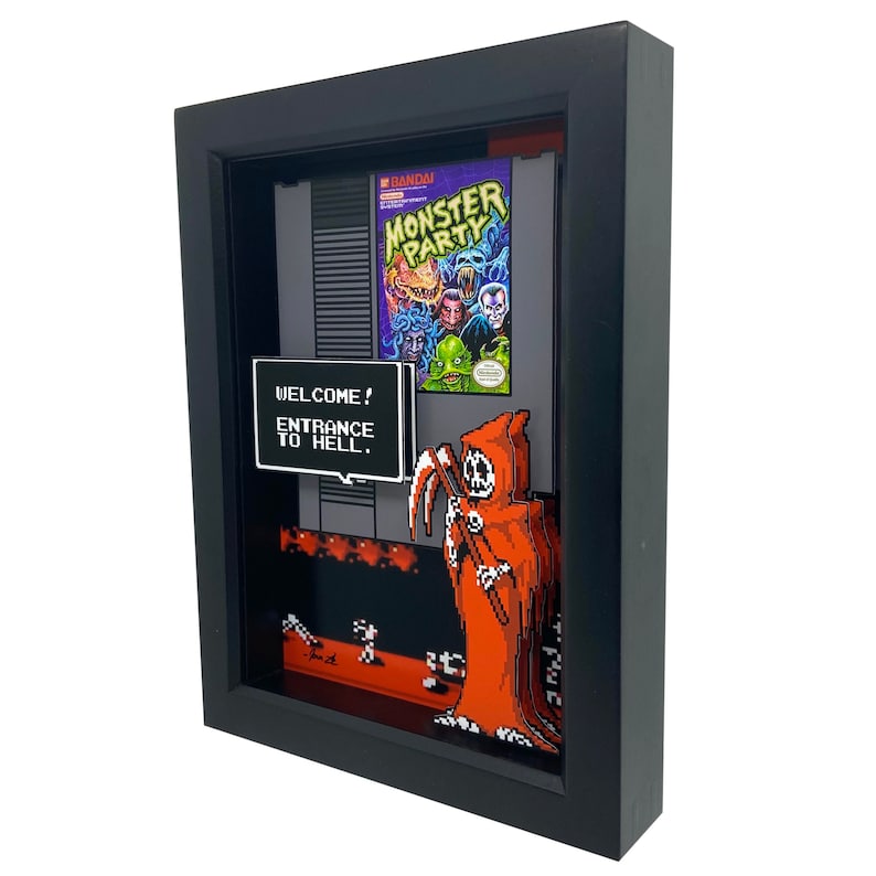 Nintendo Monster Party 3D Art Grim Reaper Print Horror Art | Etsy