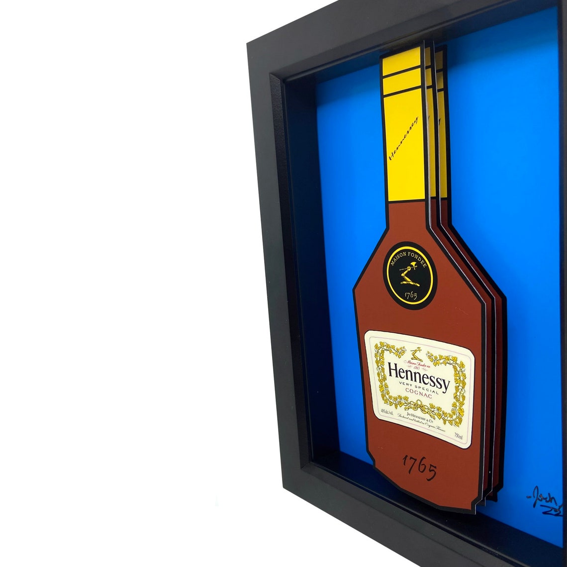 Hennessy Art Hennessy Bottle Art Liquor Decor 3D Art Bar Art - Etsy