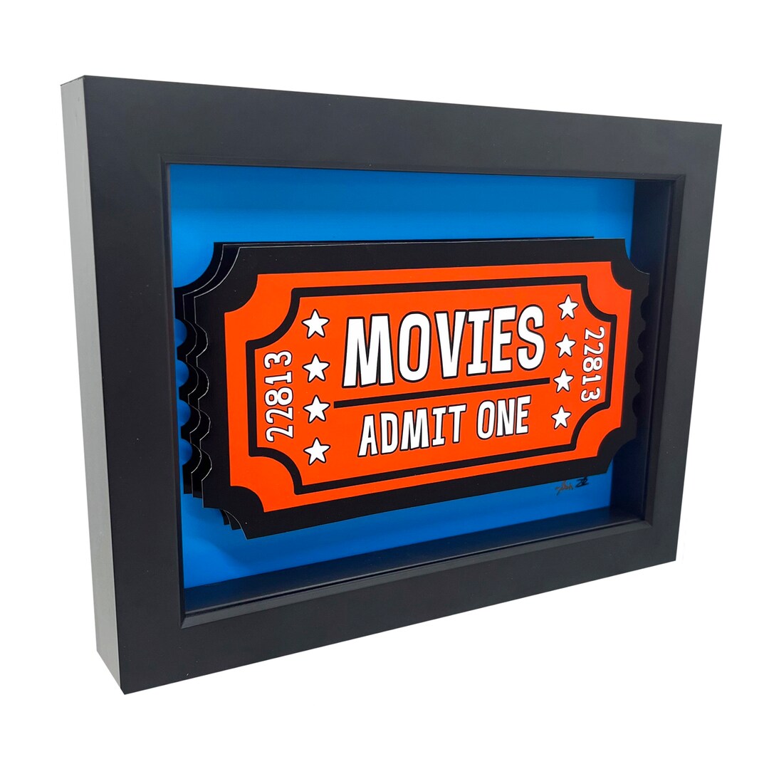Movie Ticket Sign Theater Room Decor Home Theater Decor Movie Theater ...