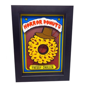 Horror Donuts Freddy Krueger Art Print Horror Kitchen Decor 3D Art ...