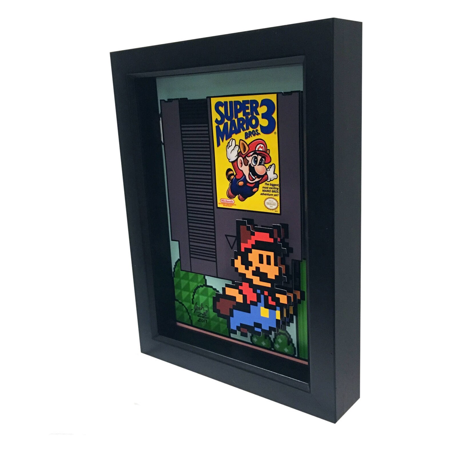 Super Mario Bros 3 Nintendo 8 Bit 3D Art Raccoon Mario Print Video Game ...
