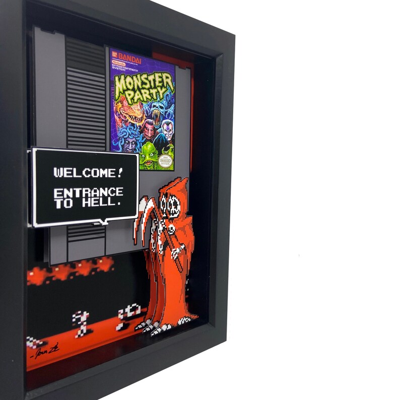 Nintendo Monster Party 3D Art Grim Reaper Print Horror Art | Etsy