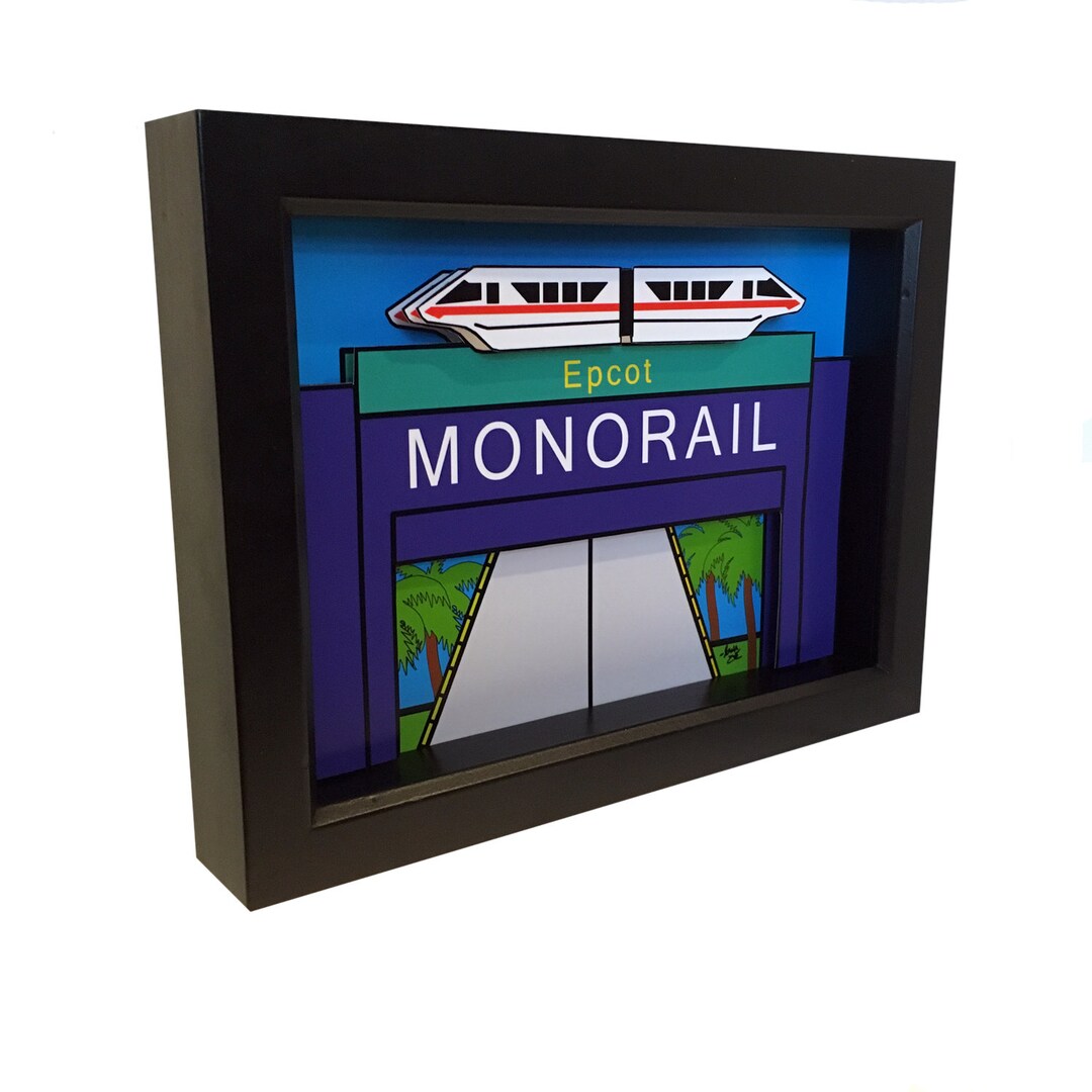 Disney Monorail Sign Epcot Art Magic Kindom Art Walt Disney World 3D ...