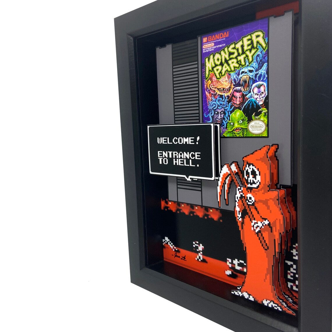 Nintendo Monster Party 3D Art Grim Reaper Print Horror Art - Etsy