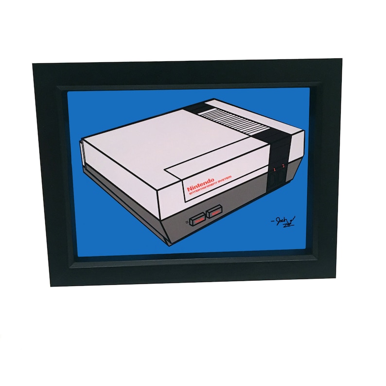 Nintendo Entertainment System Art NES Console Art Nintendo | Etsy