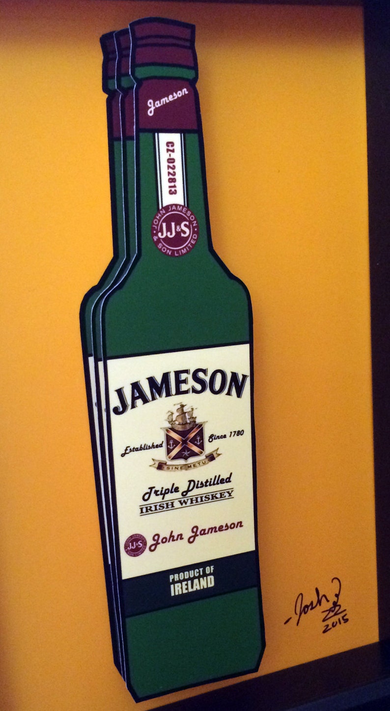Jameson Bottle Print 3D Art Jameson Irish Wiskey Bottle Art | Etsy