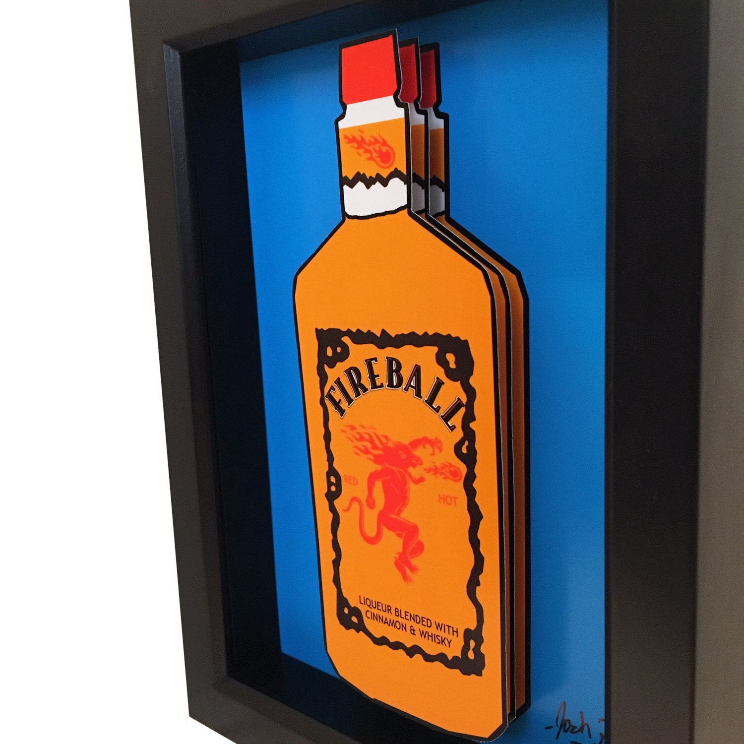 Fireball Whiskey 3D Pop Art Liquor Bottle Whisky - Etsy