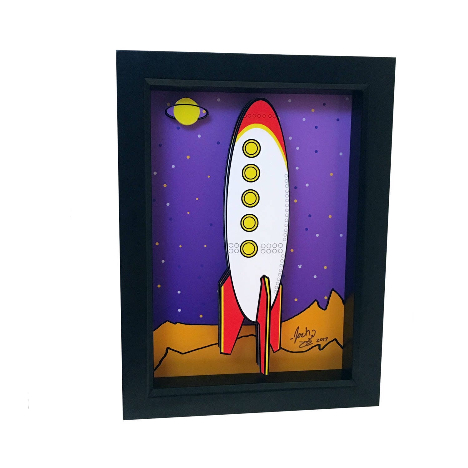 Spaceship Art Spaceship Decor Rocket Ship Art Rocket Ship | Etsy