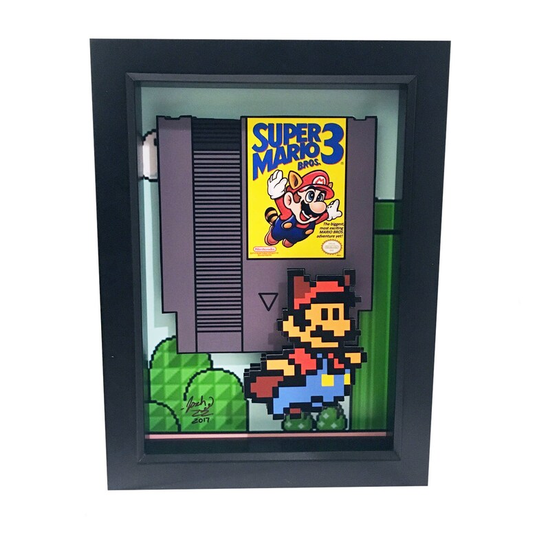 Super Mario Bros 3 Nintendo 8 Bit 3D Art Raccoon Mario Print - Etsy