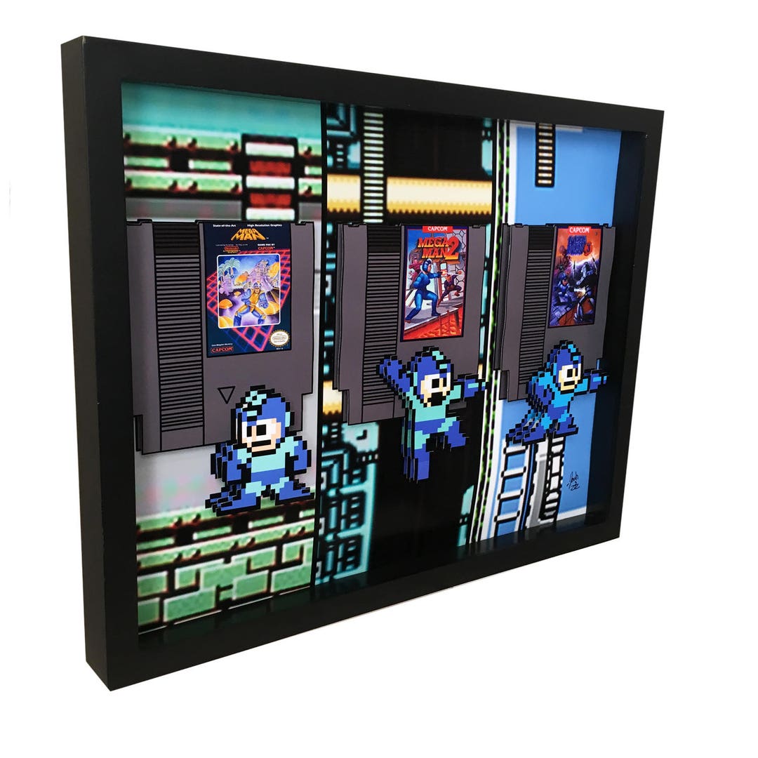 Mega Man Nintendo 8 Bit Art Mega Man Print 3D Art Nintendo Print ...