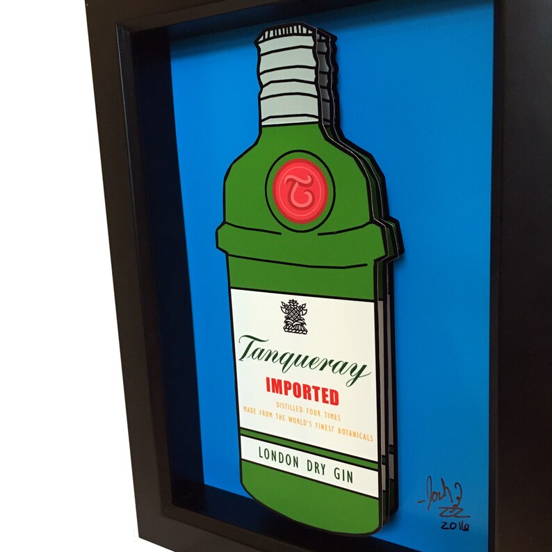 Tanqueray Bottle Print Tanqueray Gin Bottle Art 3D Art Liquor - Etsy