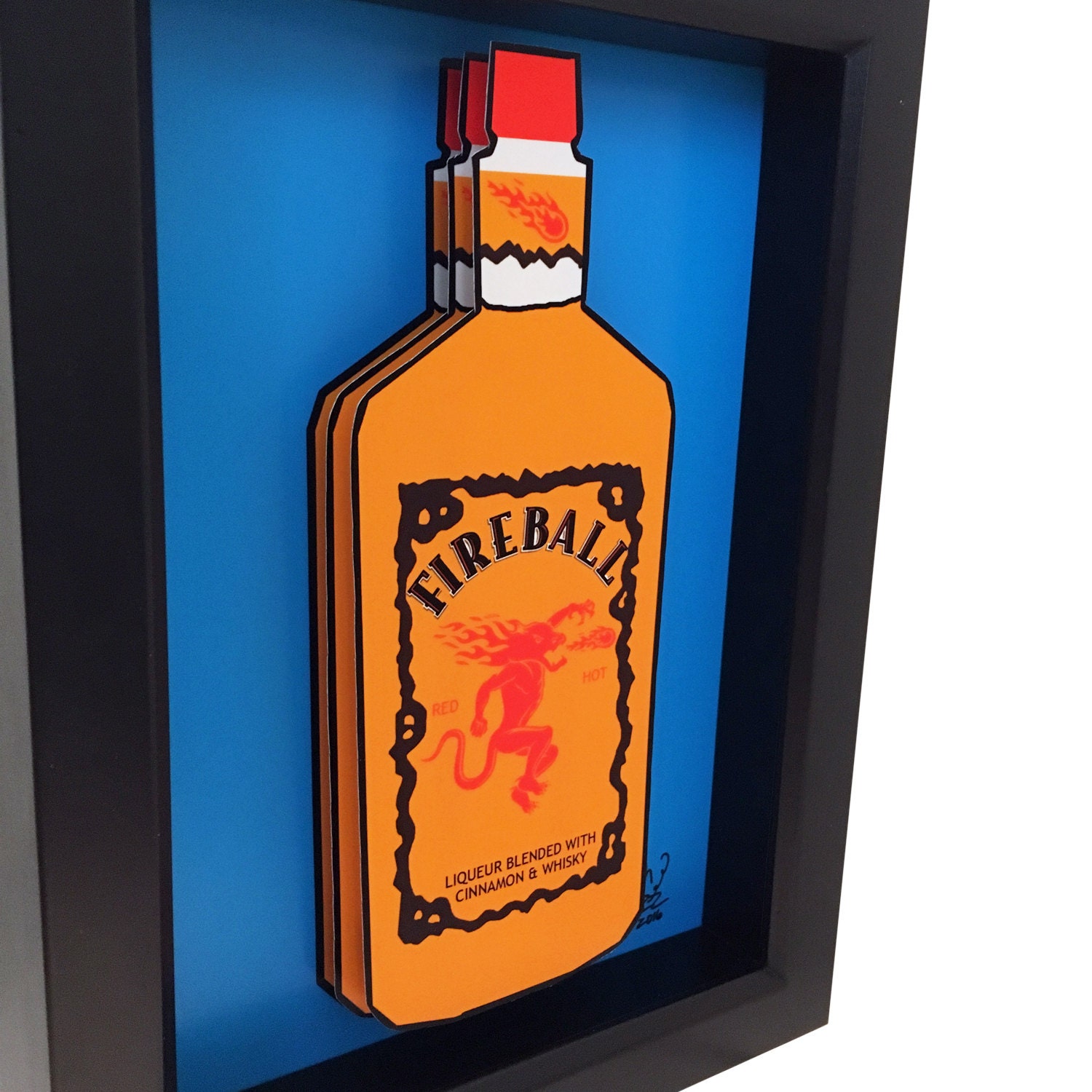 Fireball Whiskey 3D Pop Art Liquor Bottle Whisky | Etsy