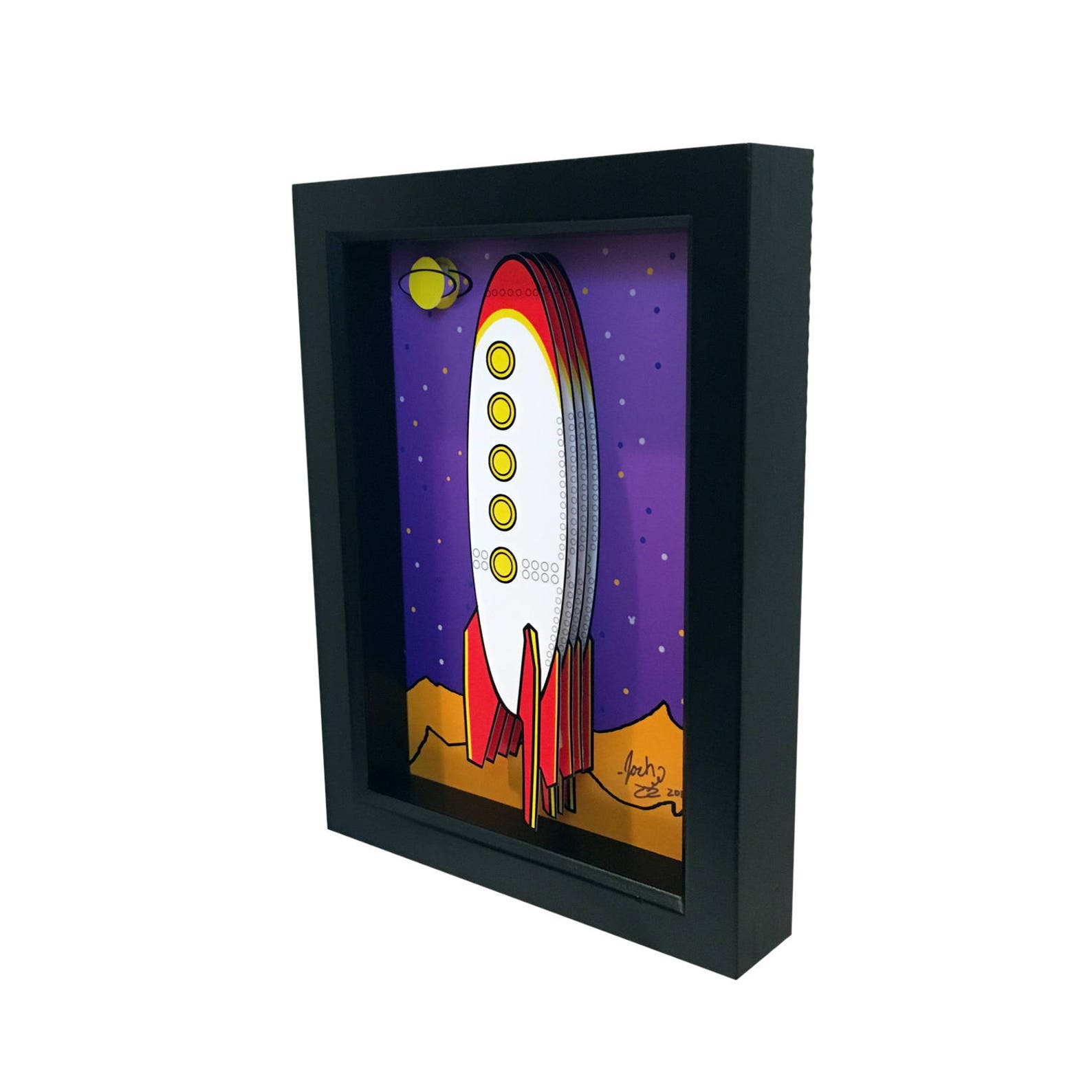 Spaceship Art Spaceship Decor Rocket Ship Art Rocket Ship | Etsy