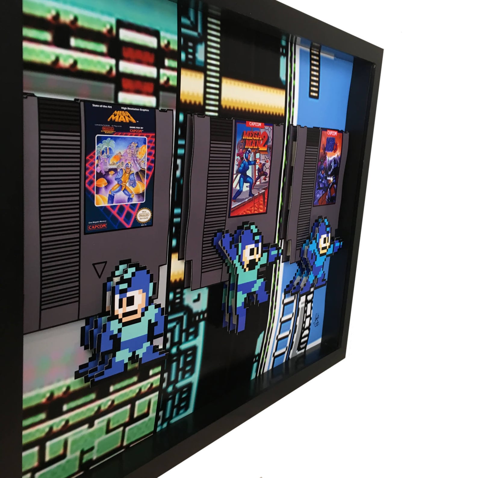 Mega Man Nintendo 8 Bit Art Mega Man Print 3D Art Nintendo | Etsy
