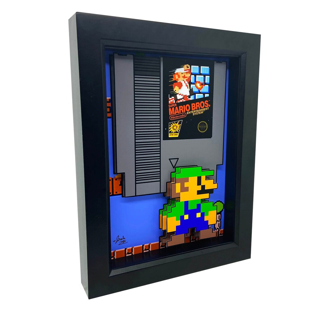 Super Mario Luigi Super Mario Bros Luigi Nintendo 8 Bit 3D Art Video ...