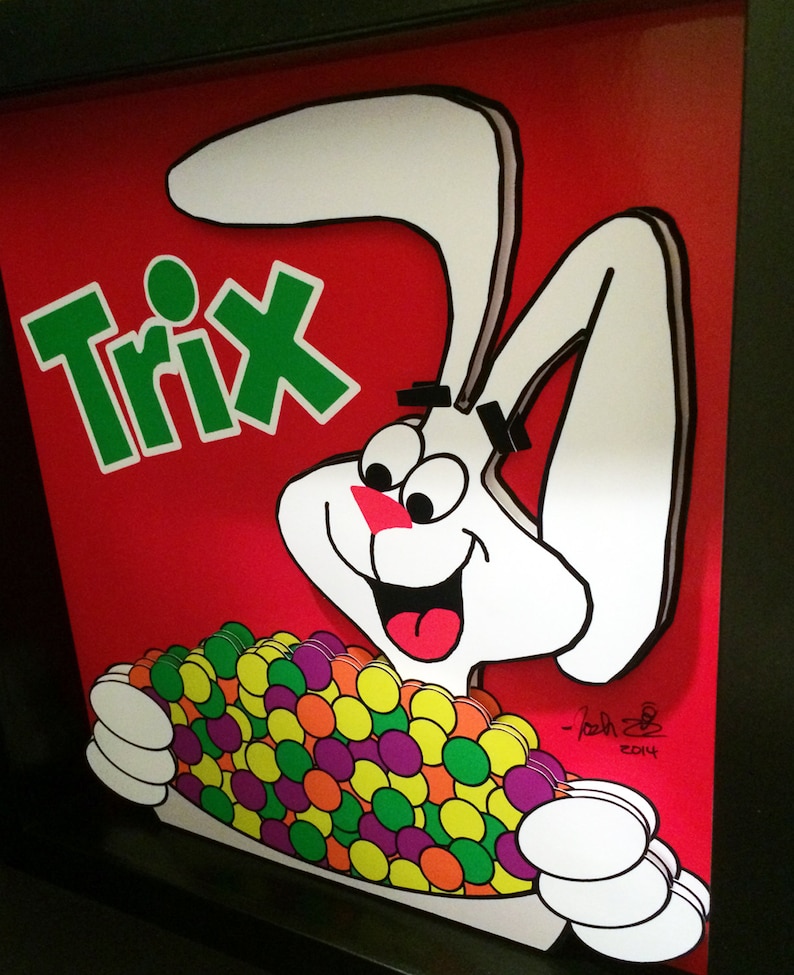 Trix Rabbit Cereal Box Art Funny Kitchen Art Breakfast Cereal | Etsy