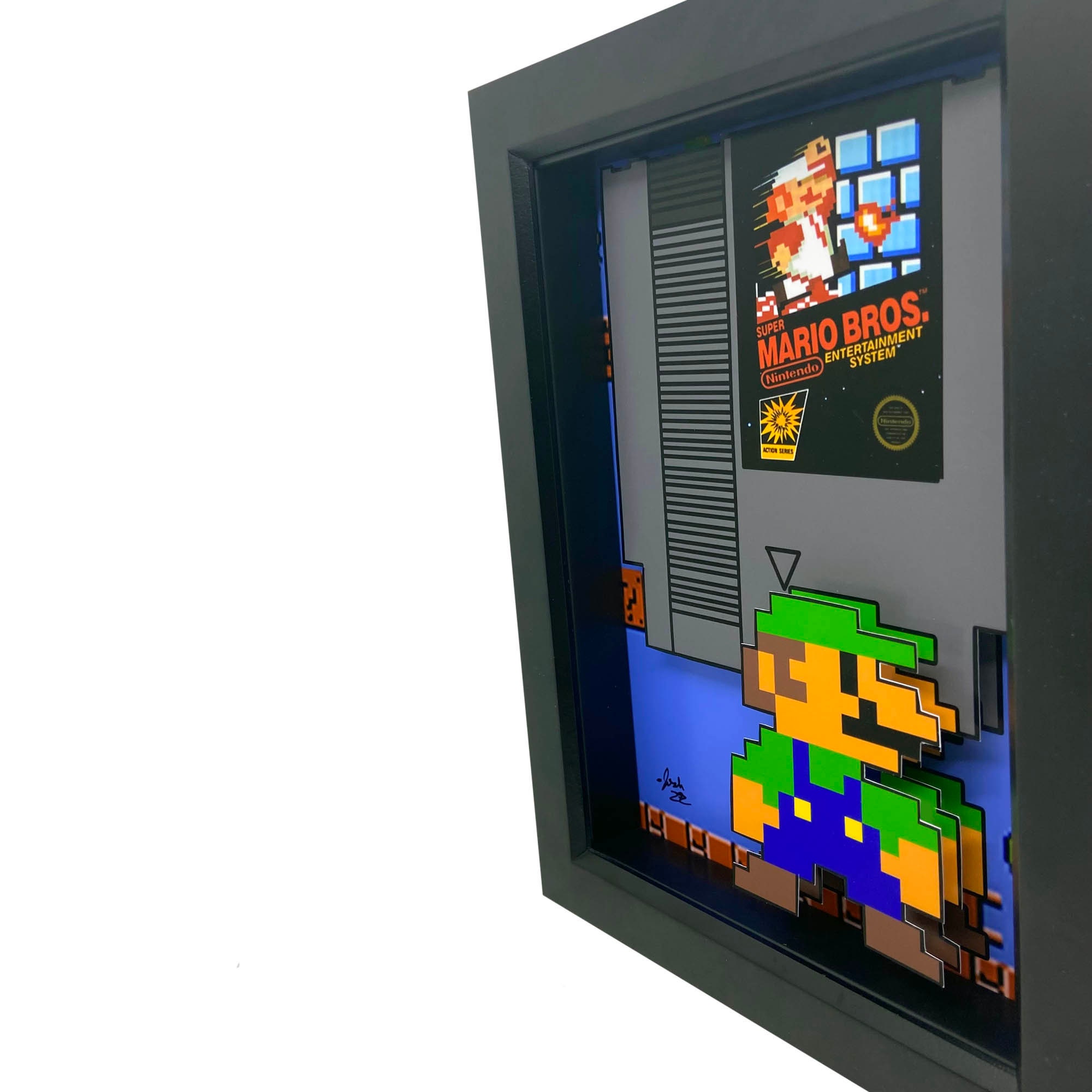 Super Mario Luigi Super Mario Bros Luigi Nintendo 8 Bit 3D Art - Etsy