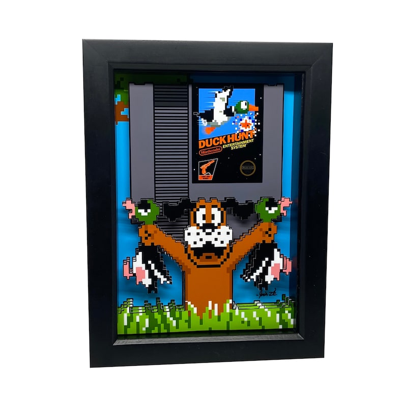 Nintendo Duck Hunt Decor 3D Art NES Art Duck Hunt Art Video | Etsy