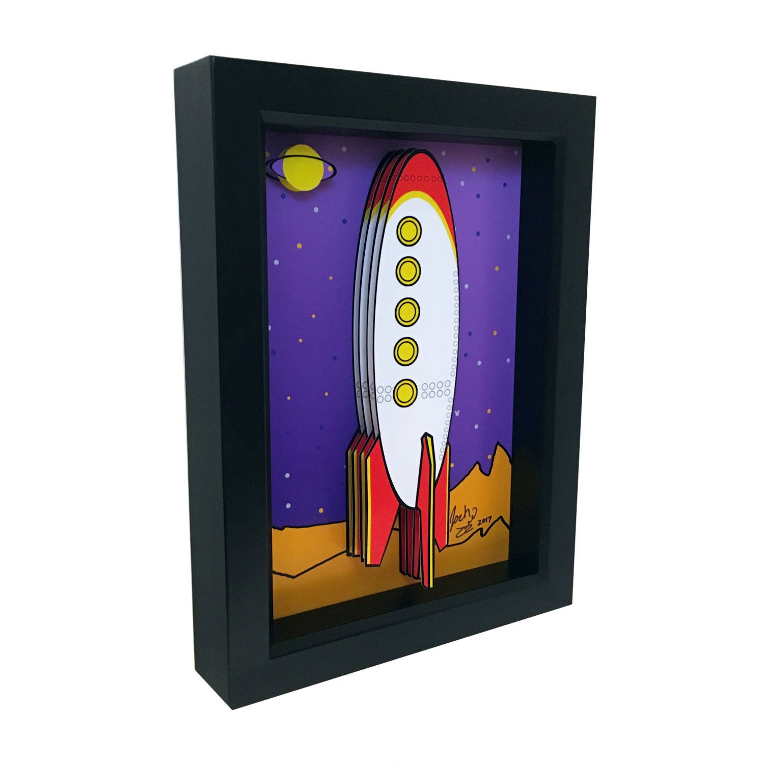 Spaceship Art Spaceship Decor Rocket Ship Art Rocket Ship | Etsy