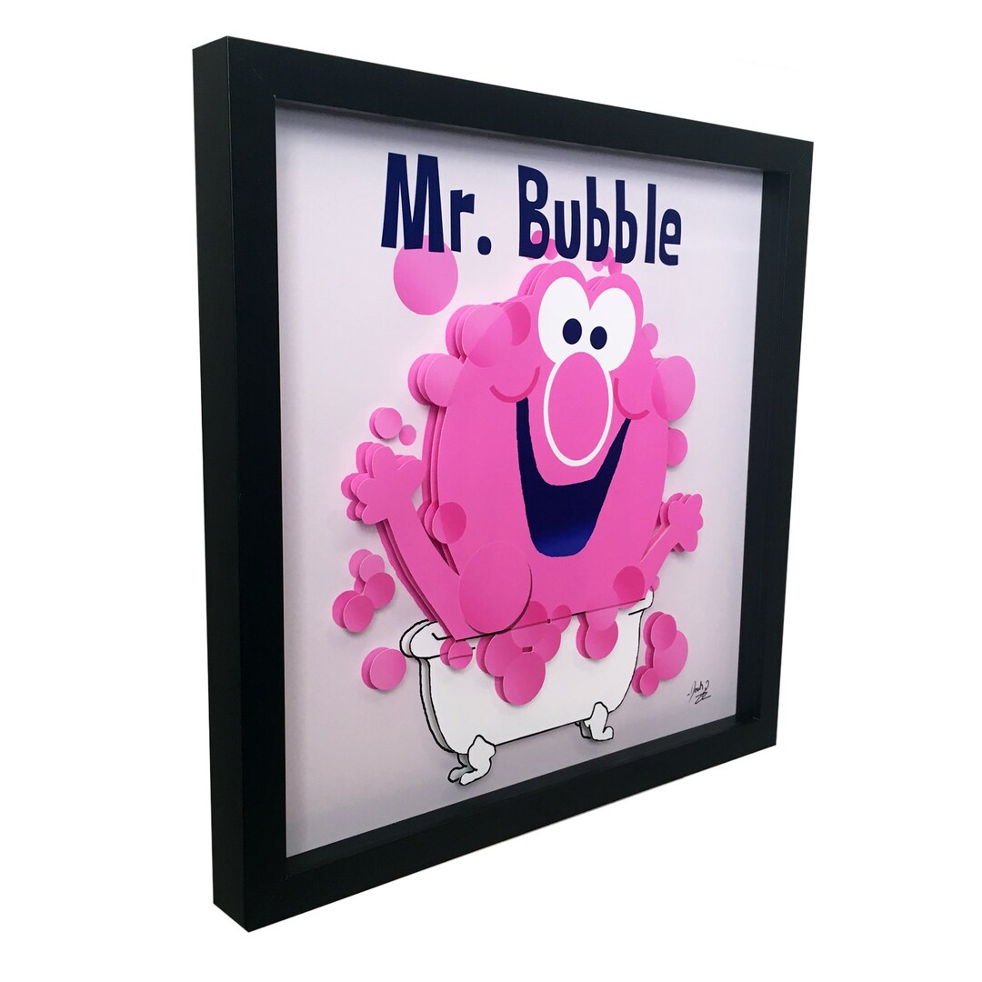 Mr Bubble Bathroom Art Mr Bubble Art Mr Bubble Print 3D Art Fun ...