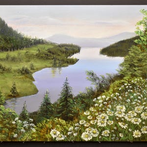 Small Original Oil Painting, Landscape River, Woods, Trees, 9 X 12 ...