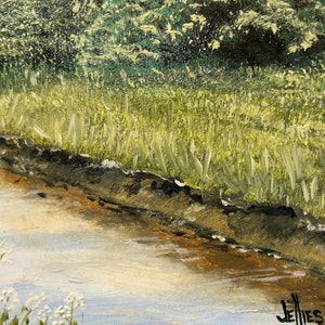 Small Original Oil Painting, Landscape River, Woods, Trees, 6 X 8 ...