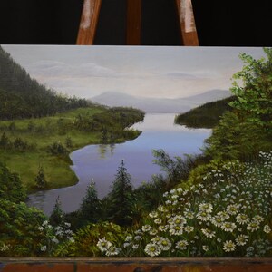 Small Original Oil Painting, Landscape River, Woods, Trees, 9 X 12 ...
