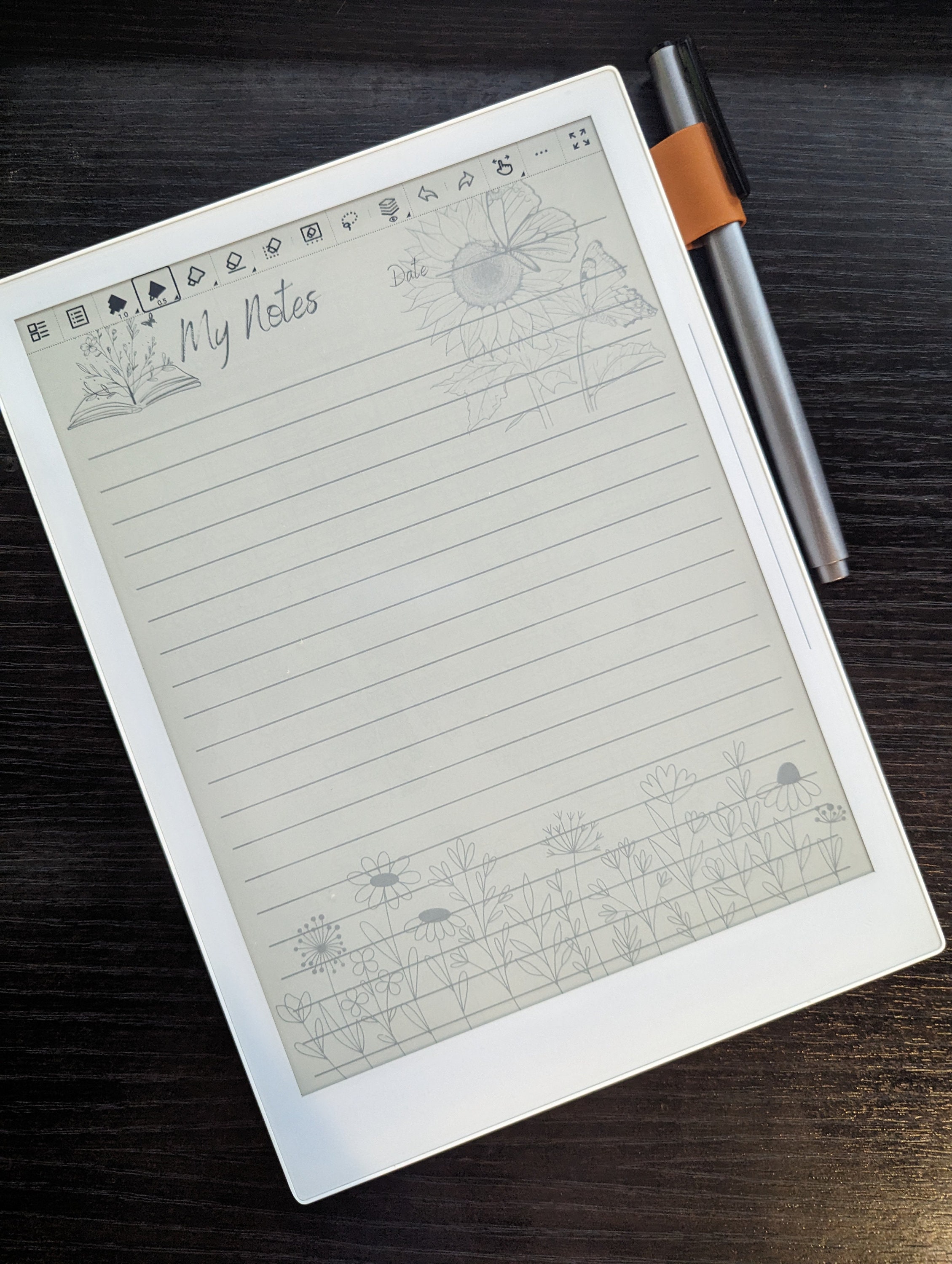 Supernote A5/A5X Template Notes Wildflowers - Etsy