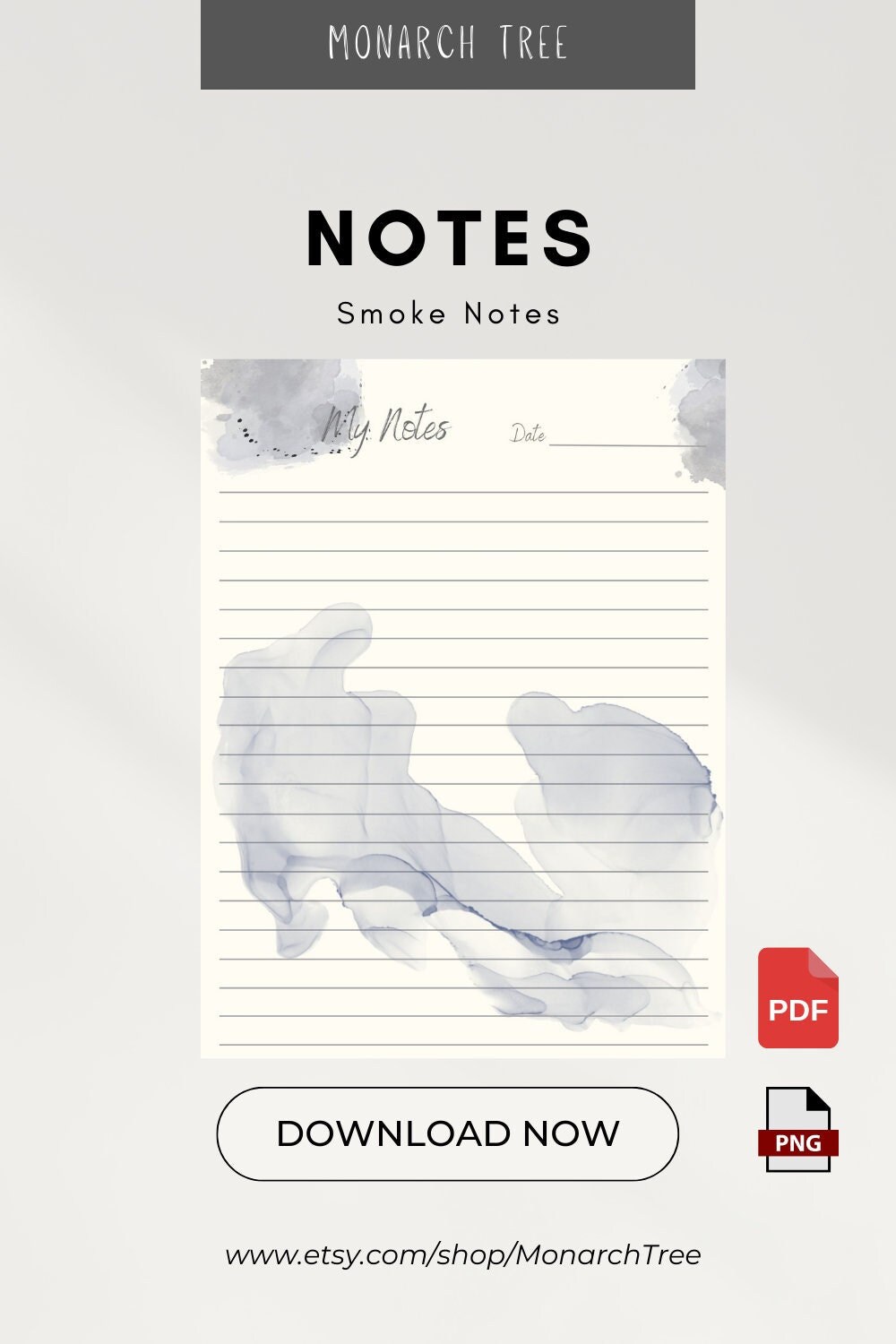 Supernote A5/A5X Template - Notes - Smoke - Etsy