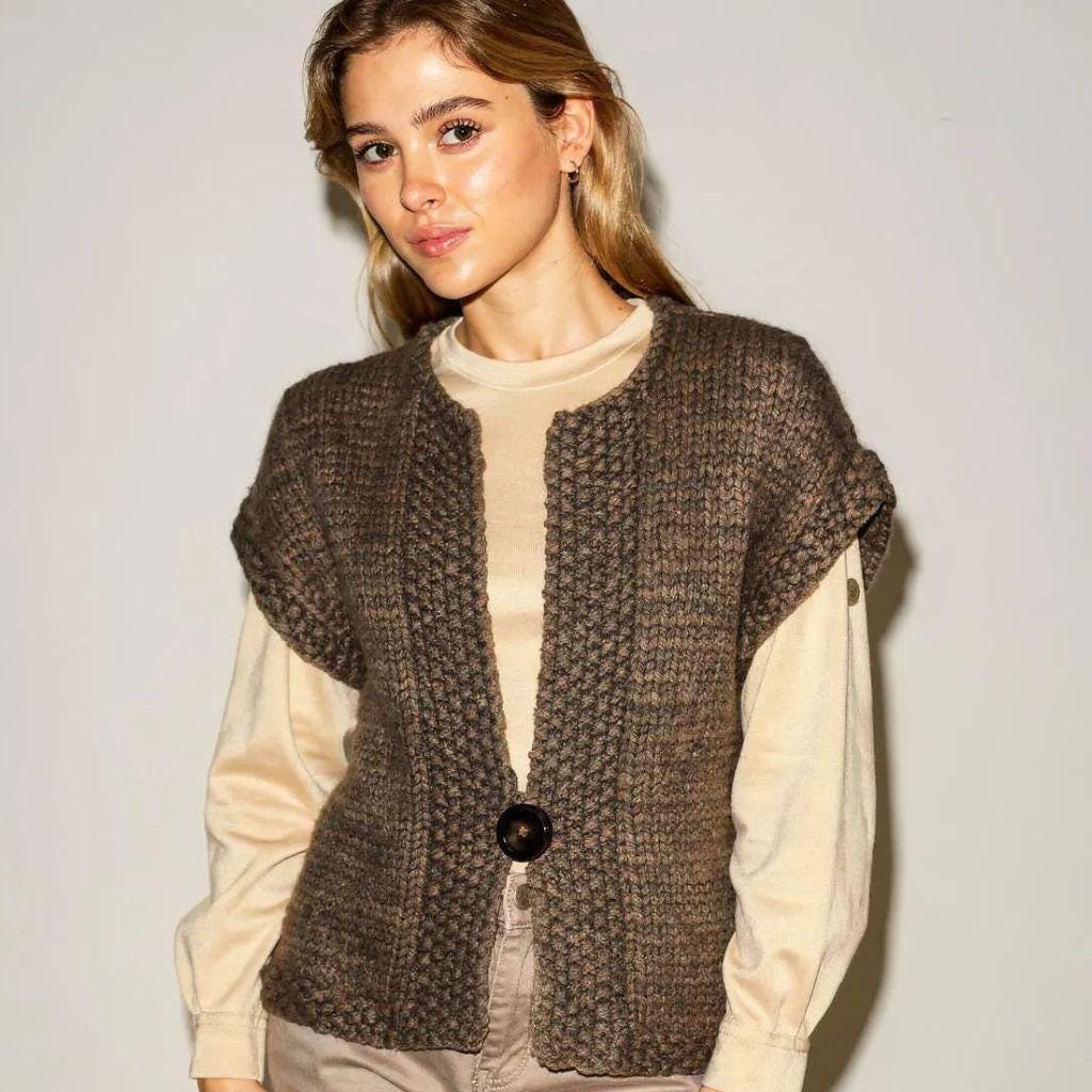 Chunky Knit Vest Pattern, Oversized Waistcoat, Beginner Friendly ...