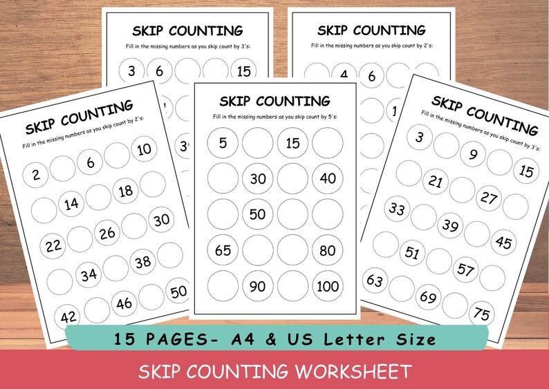 Skip Counting Worksheets for Kids | Math Practice by 2s, 3s, 5s ...