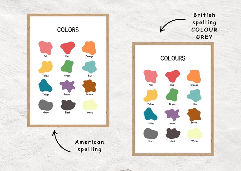 Printable Colors Poster | Educational Color Chart for Kids | Classroom ...