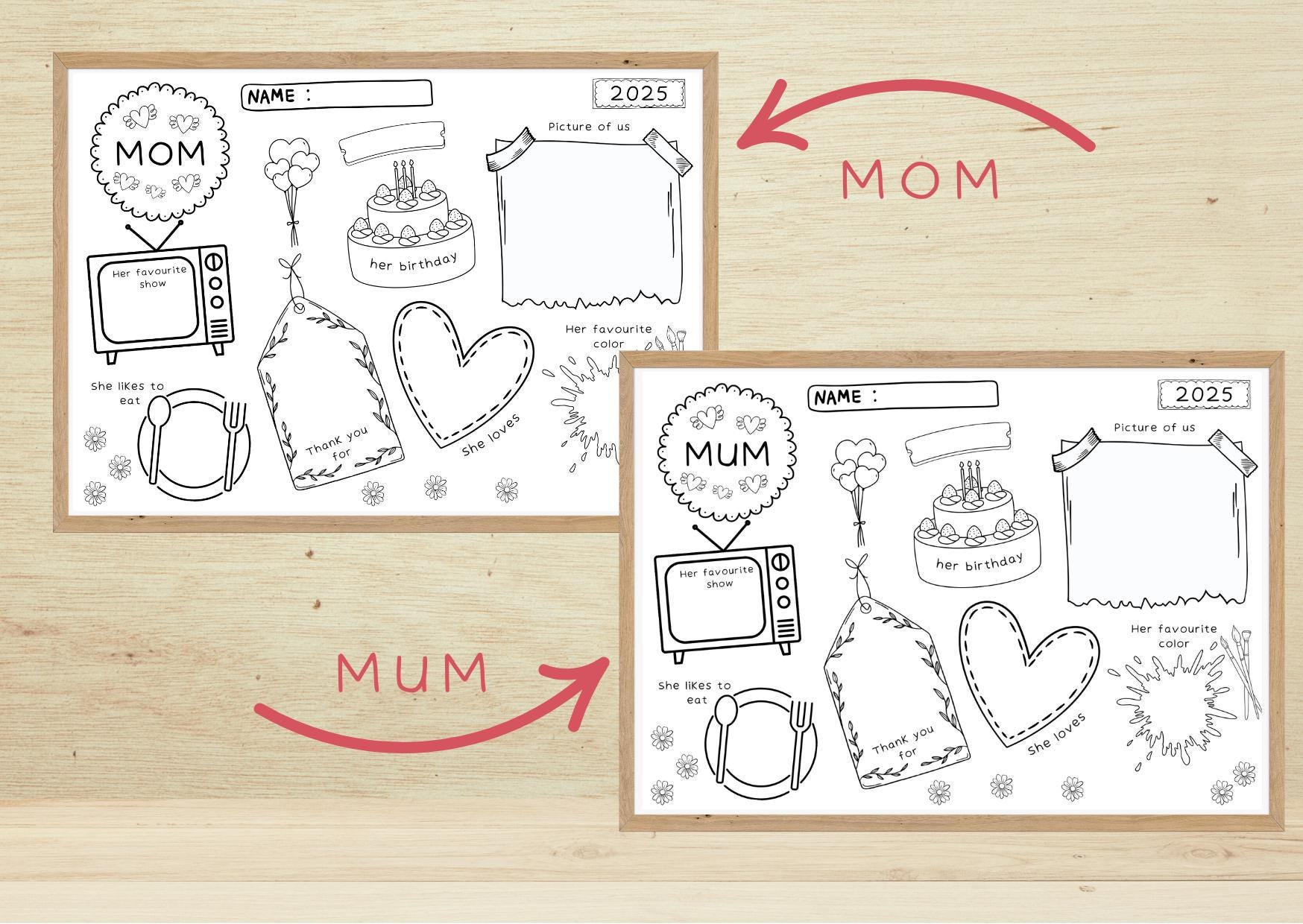 All About Mom Mum Printable Worksheet | Mum and Mom |mother's Day ...