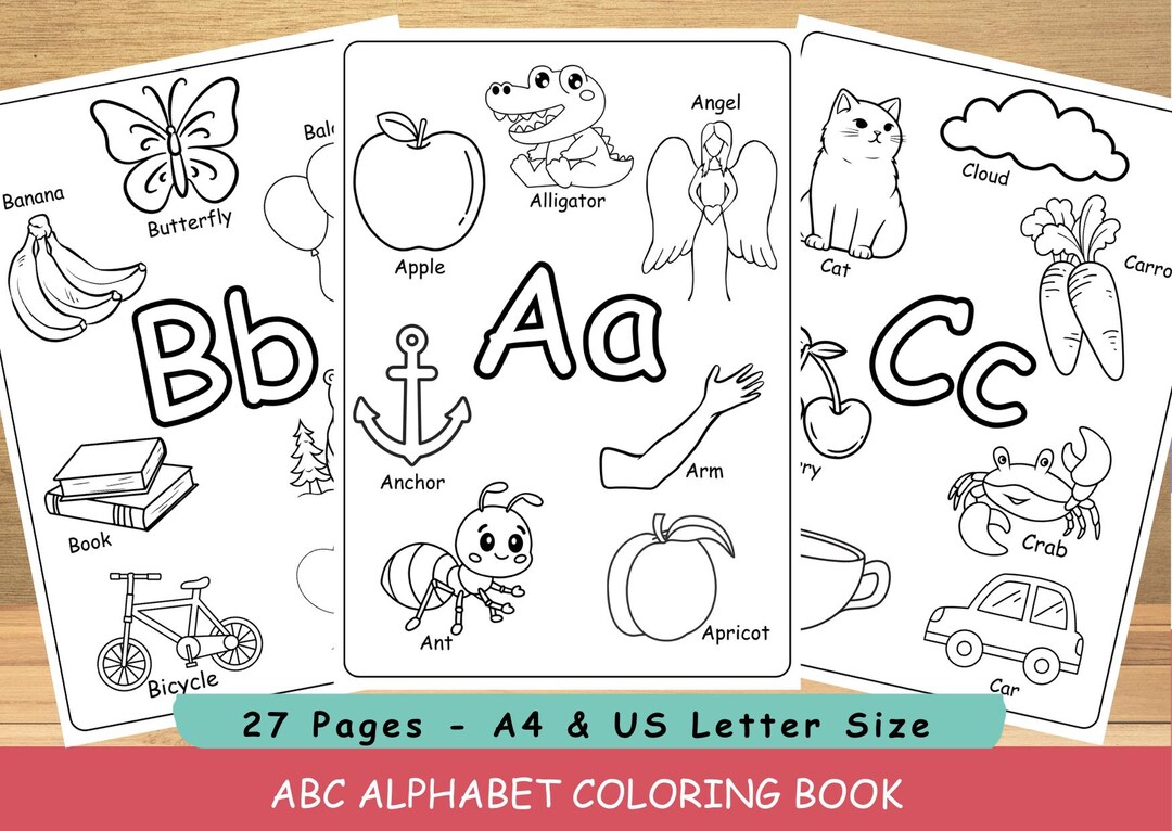 26 Alphabet Coloring Pages | Letters and Objects Coloring Worksheets ...