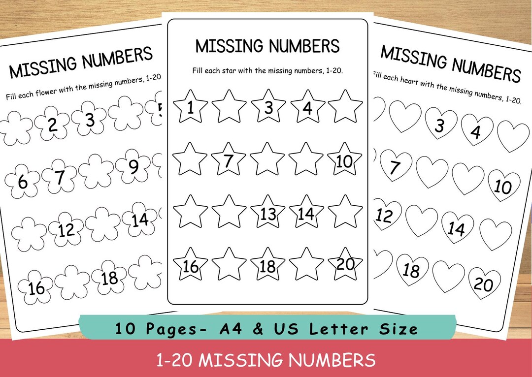 Missing Numbers 1-20 | Math Worksheets for Early Learners | 1st Grade ...