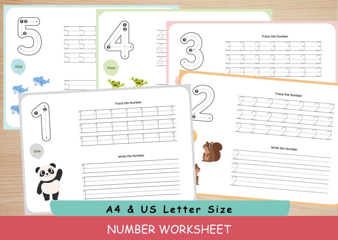 0–10 Number Tracing Worksheets | Kids Number Practice Printable | 1st ...